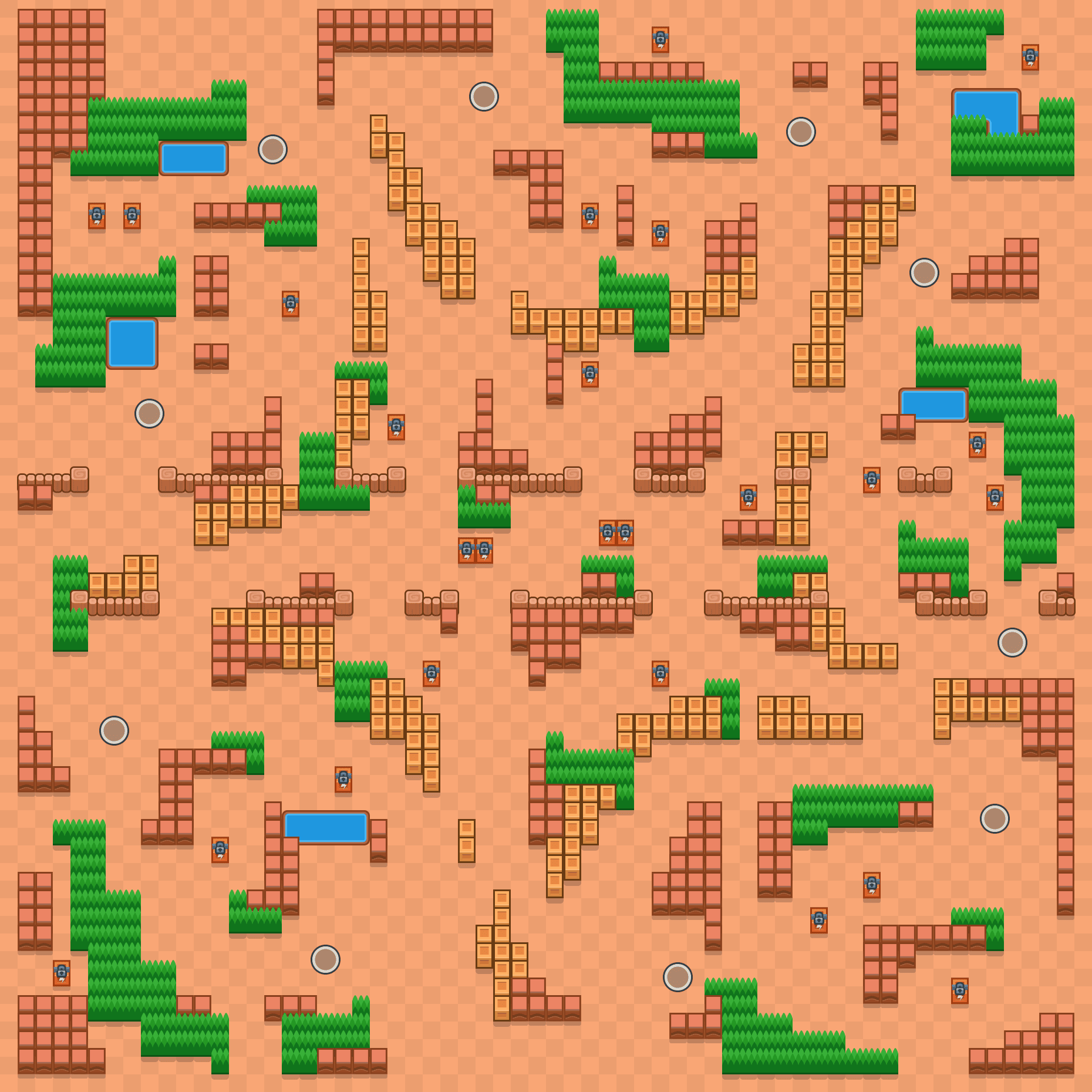 BS Solo Showdown Maps - All maps and builds - Brawl Stars